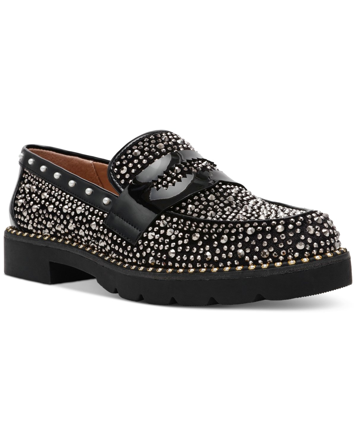 Click here for Betsey Johnson Lydiaa Rhinestone Tailored Loafer F... prices