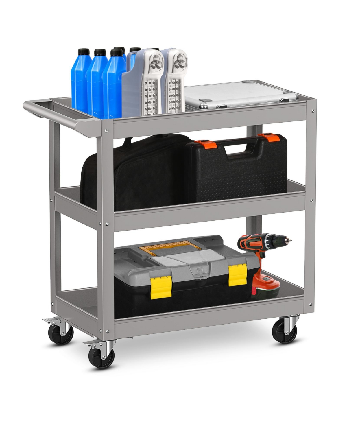 Click here for 3-Tier Metal Utility Cart Trolley Tool with Flat H... prices
