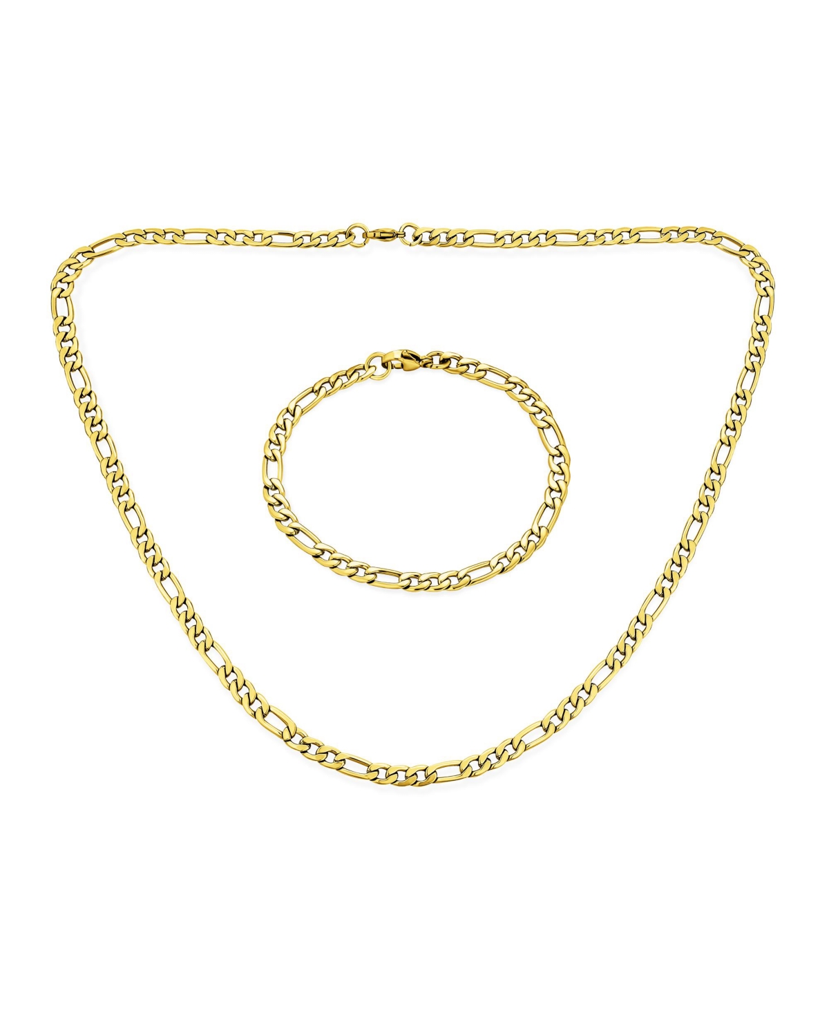 Click here for Bling Jewelry Flat Figaro Link 5MM Necklace & Brac... prices