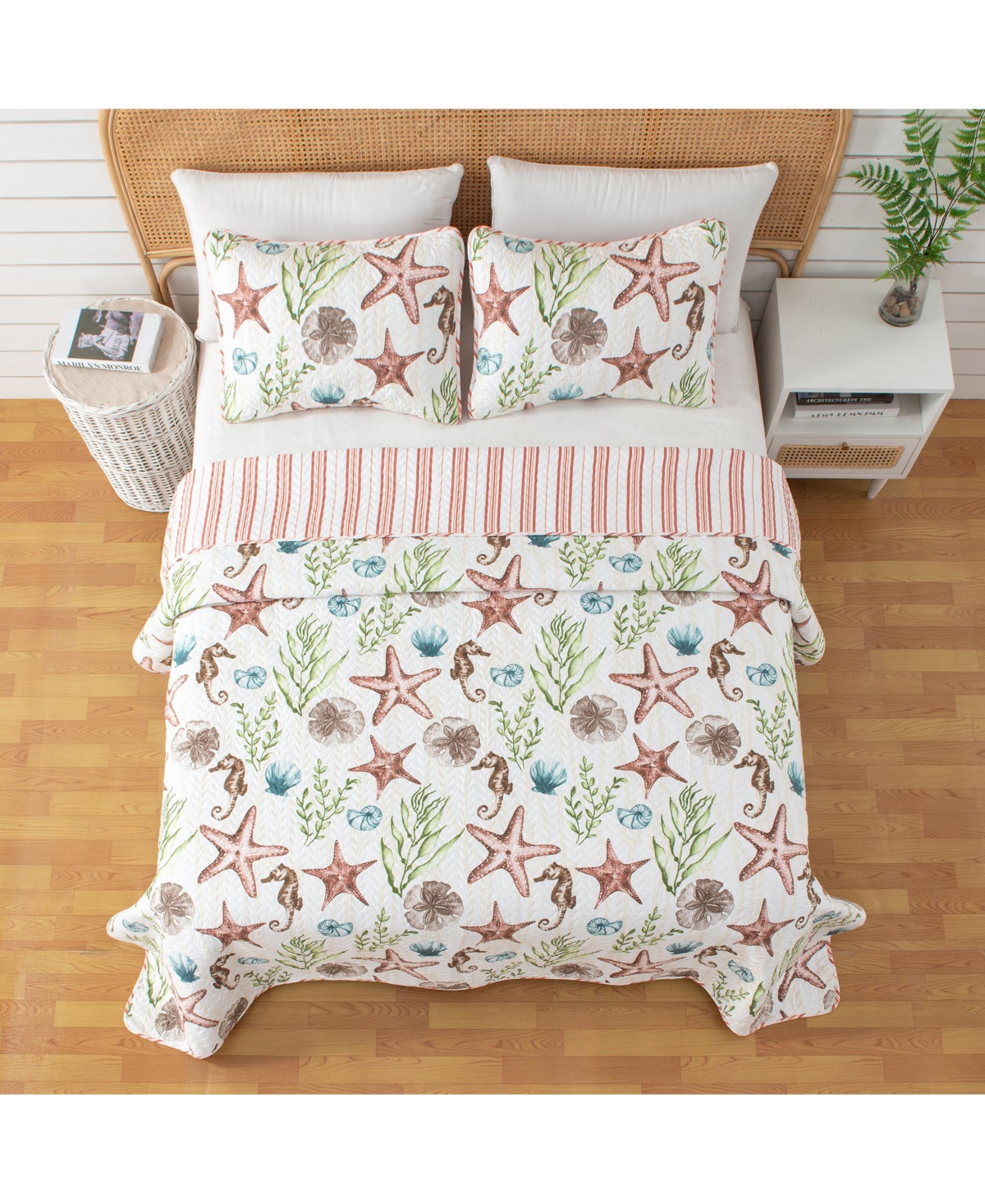 Click here for Linery & Co. Watercolor Sea Life Microfiber Quilt... prices