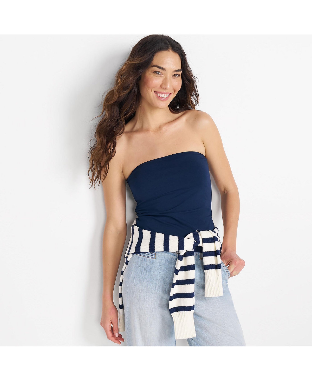 Click here for Lands End Womens Slender Tube Top - Deep sea navy prices