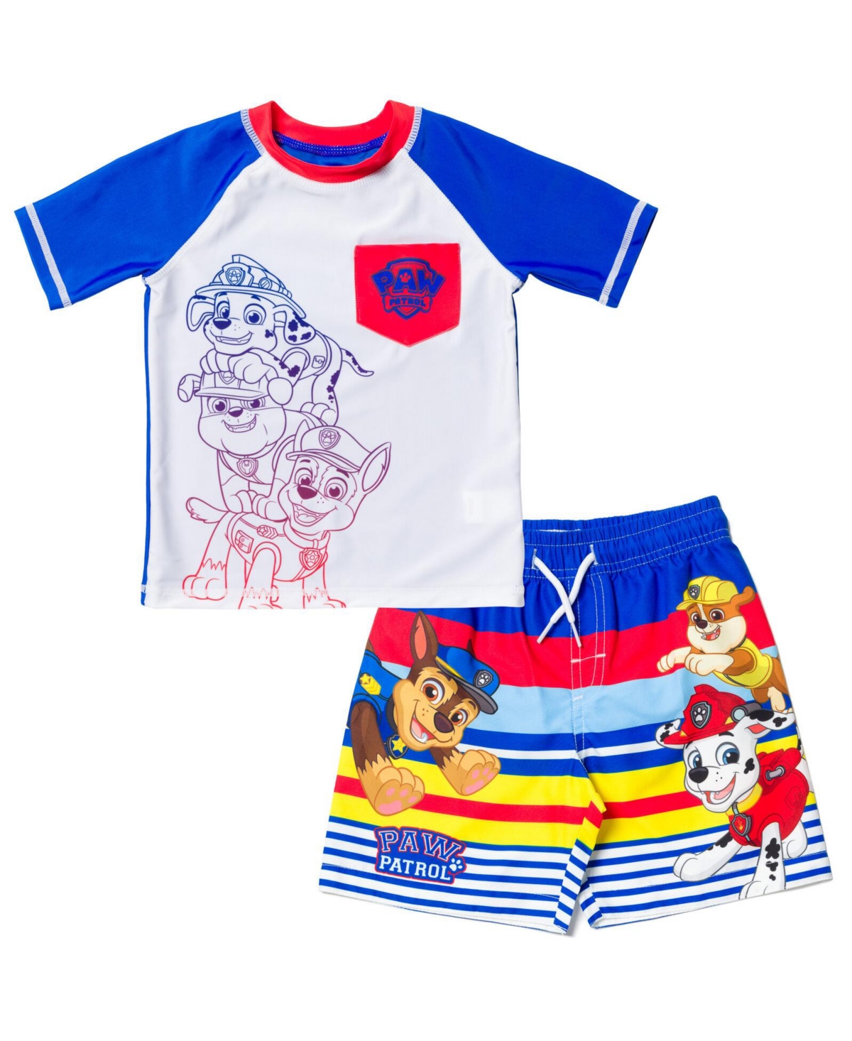 Click here for Paw Patrol Boys Upf 50+ Rash Guard and Swim Trunks... prices
