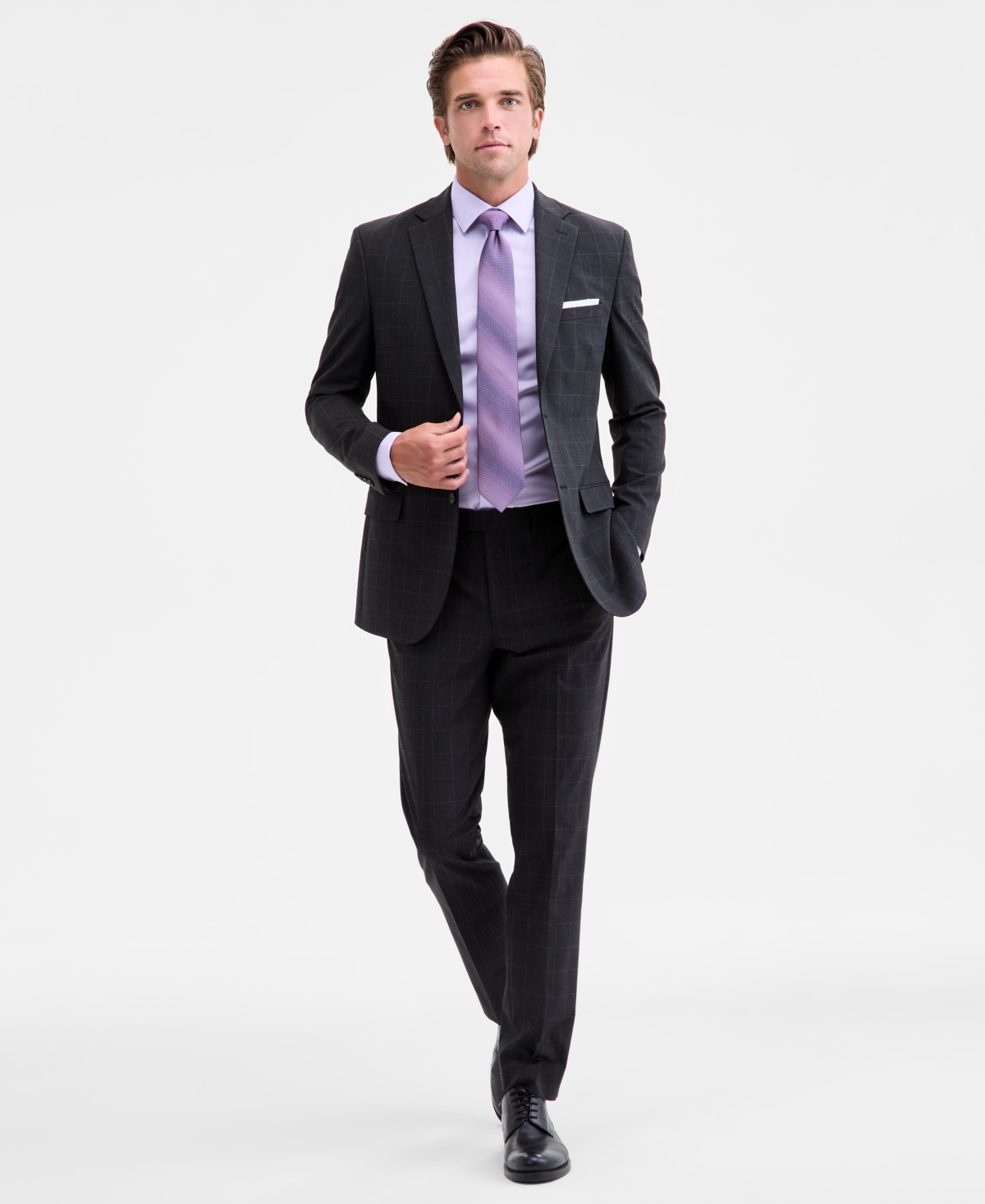 Click here for Dkny Mens Modern-Fit Nested Suit - Charcoal Plaid prices