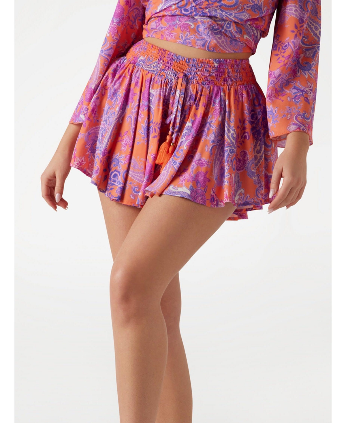 Click here for Guess Womens Eco Printed Shorts - Ethnic paisley p... prices