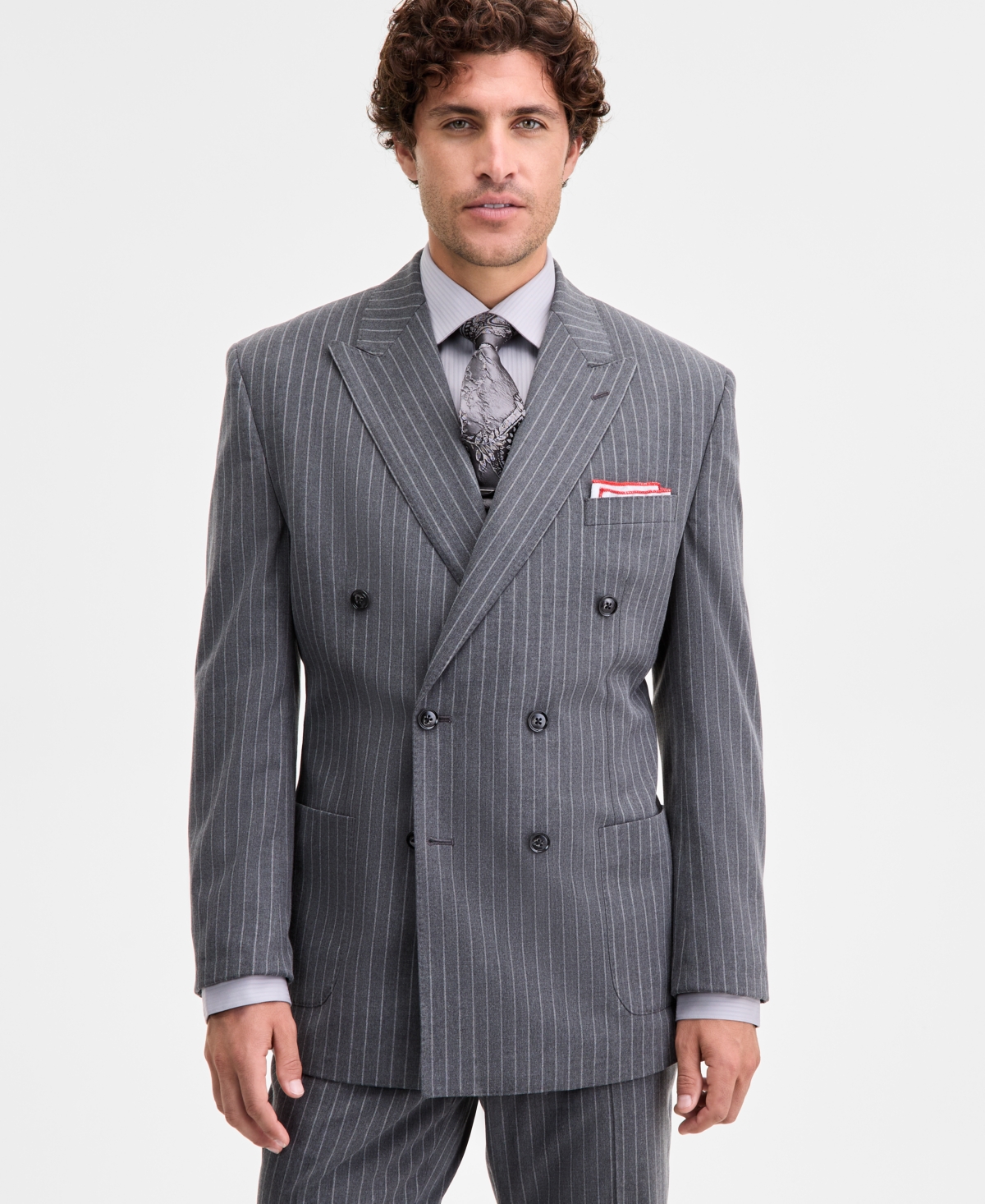 Click here for Tayion Collection Mens Classic-Fit Pinstripe Doubl... prices