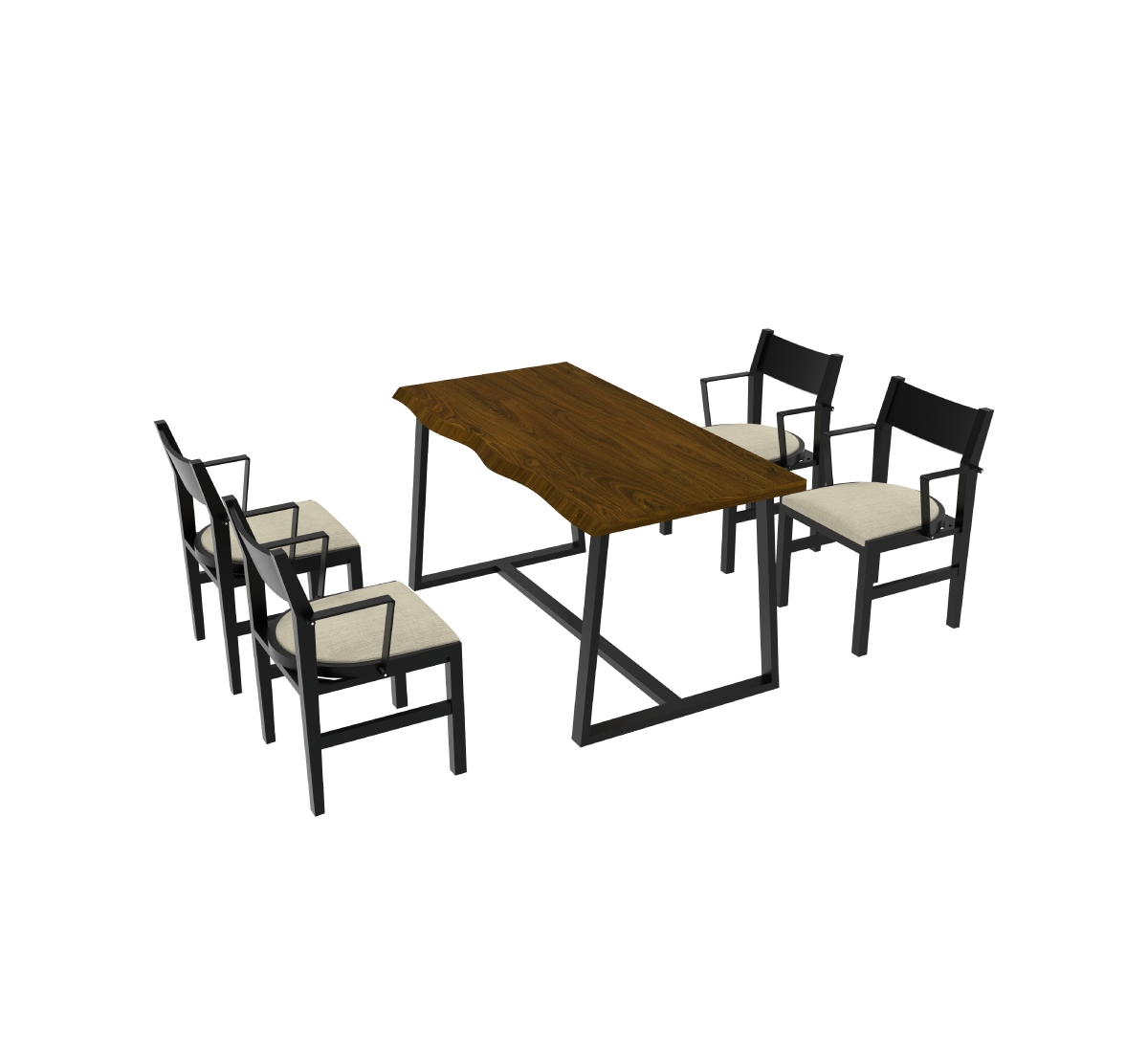 Click here for 4-Person Dining Table Set with Chairs and Bench-Ir... prices