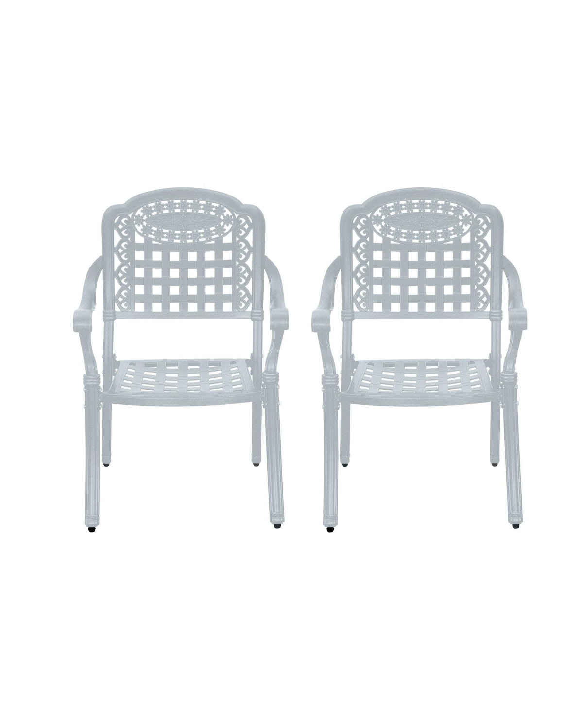 Click here for Mondawe Outdoor Cast Aluminum Dining Armchair - Wh... prices