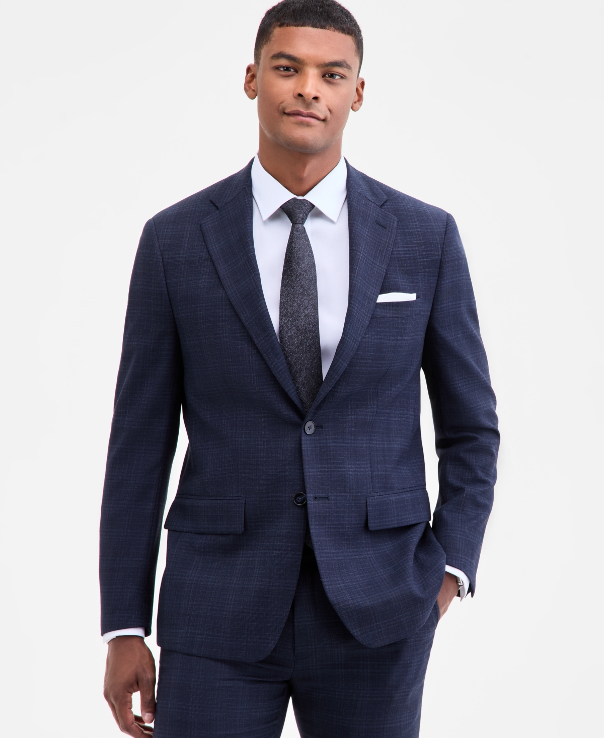 Click here for Calvin Klein Mens Slim-Fit Wool-Blend Suit Jacket... prices