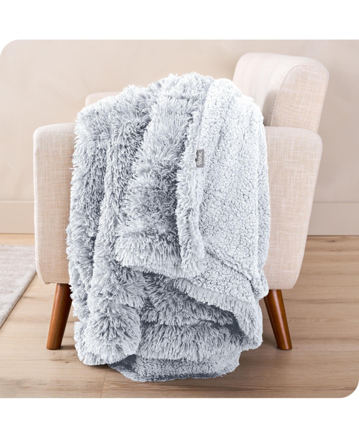 Click here for Shaggy Faux Fur Sherpa Blanket - White prices
