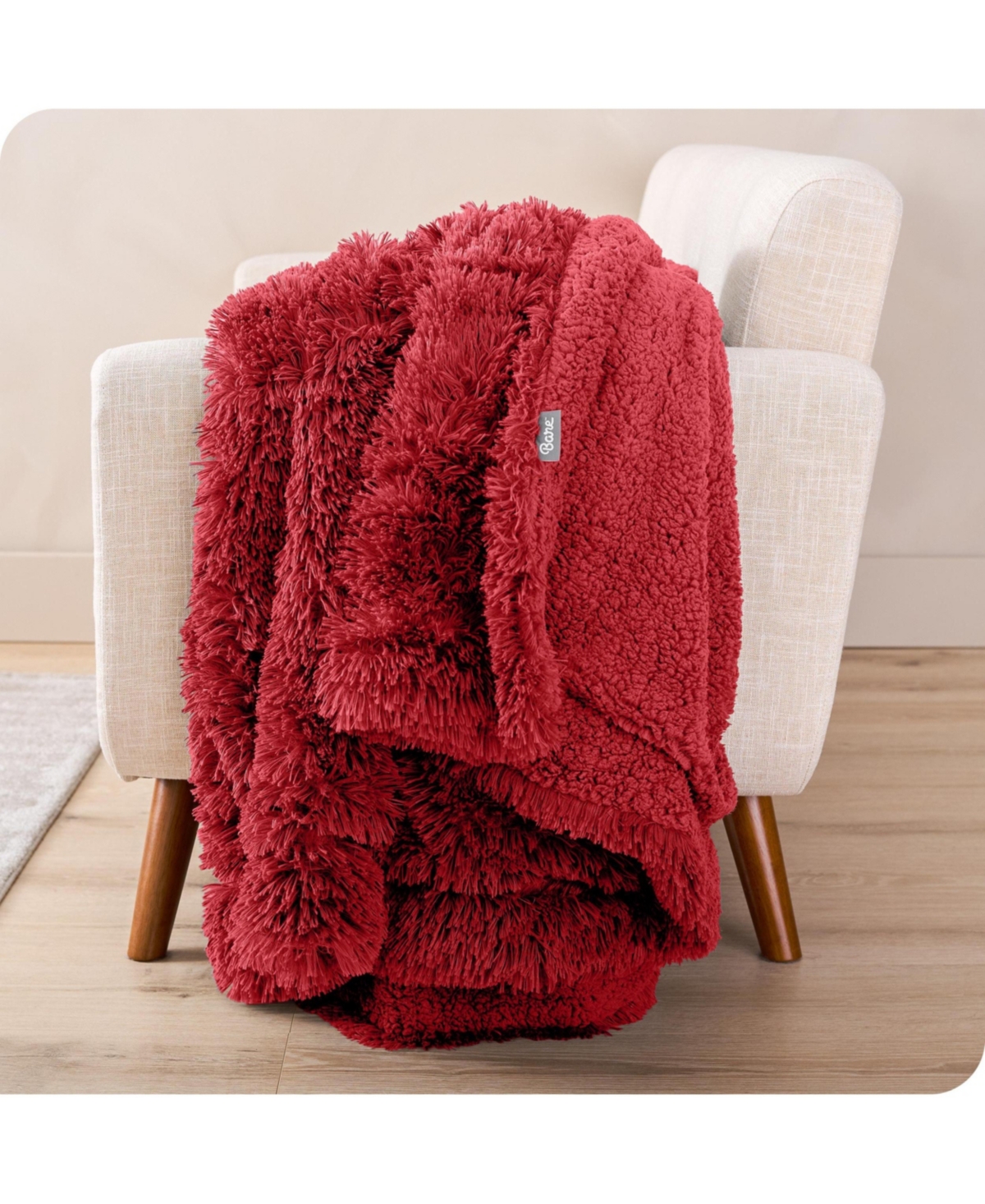 Click here for Shaggy Faux Fur Sherpa Blanket - Red prices