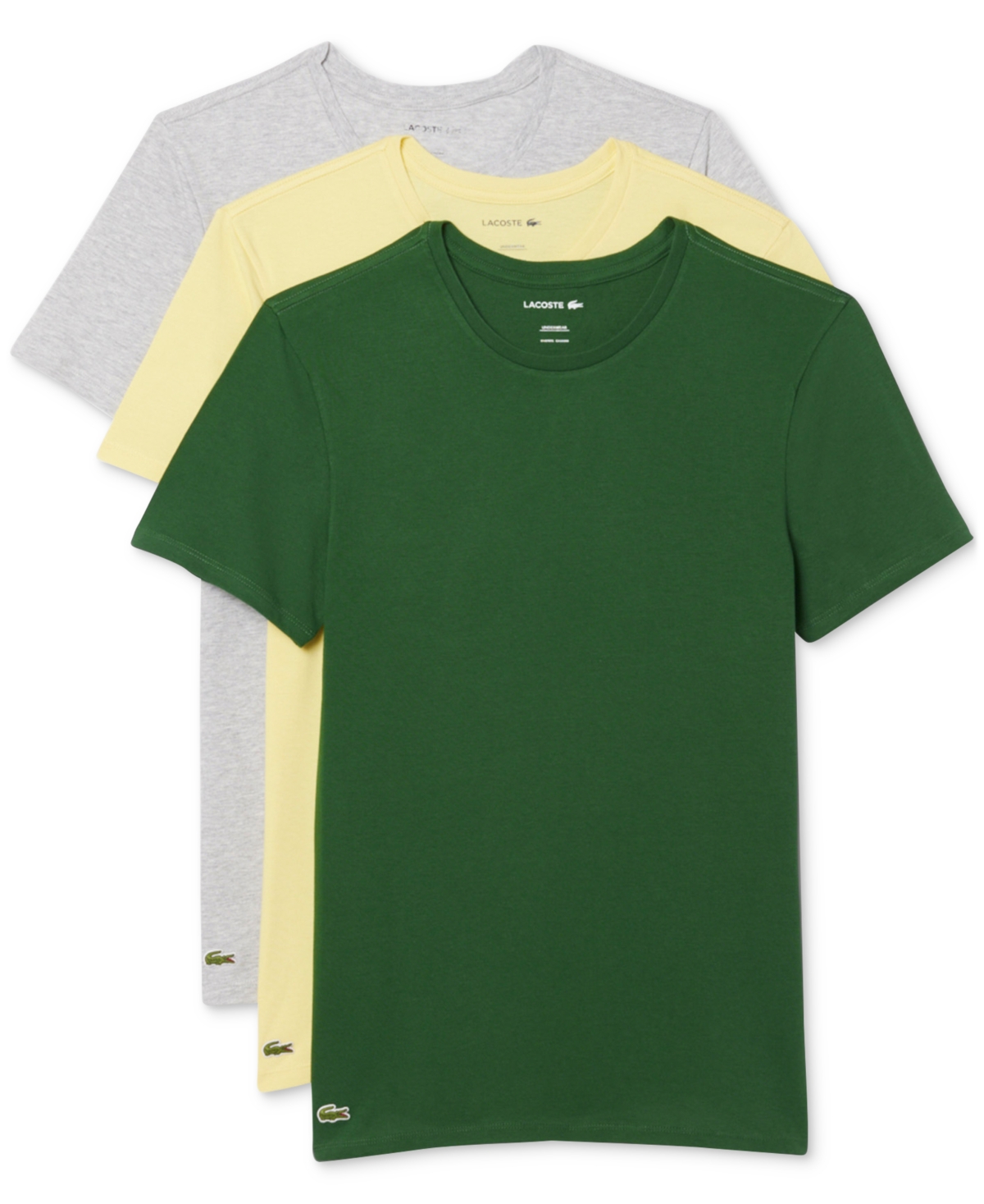 Click here for Lacoste Mens 3-Pack Slim Fit Crewneck T-Shirts - G... prices