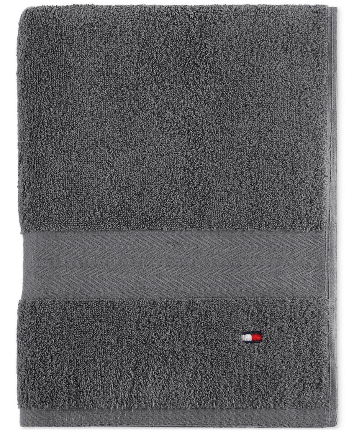 Tommy Hilfiger Home Modern American Solid Cotton Bath Towel  30 x 54 - Charcoal