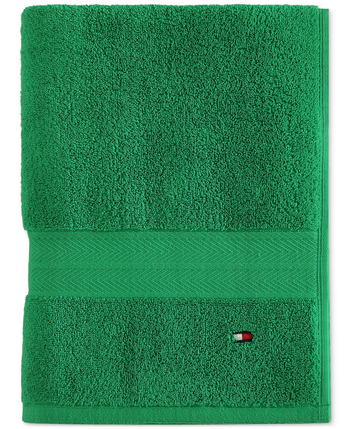Tommy Hilfiger Home Modern American Solid Cotton Bath Towel  30 x 54 - Kelly Green