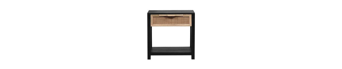 Click here for Mango Wood Side Table – Rattan Drawer & Ope... prices