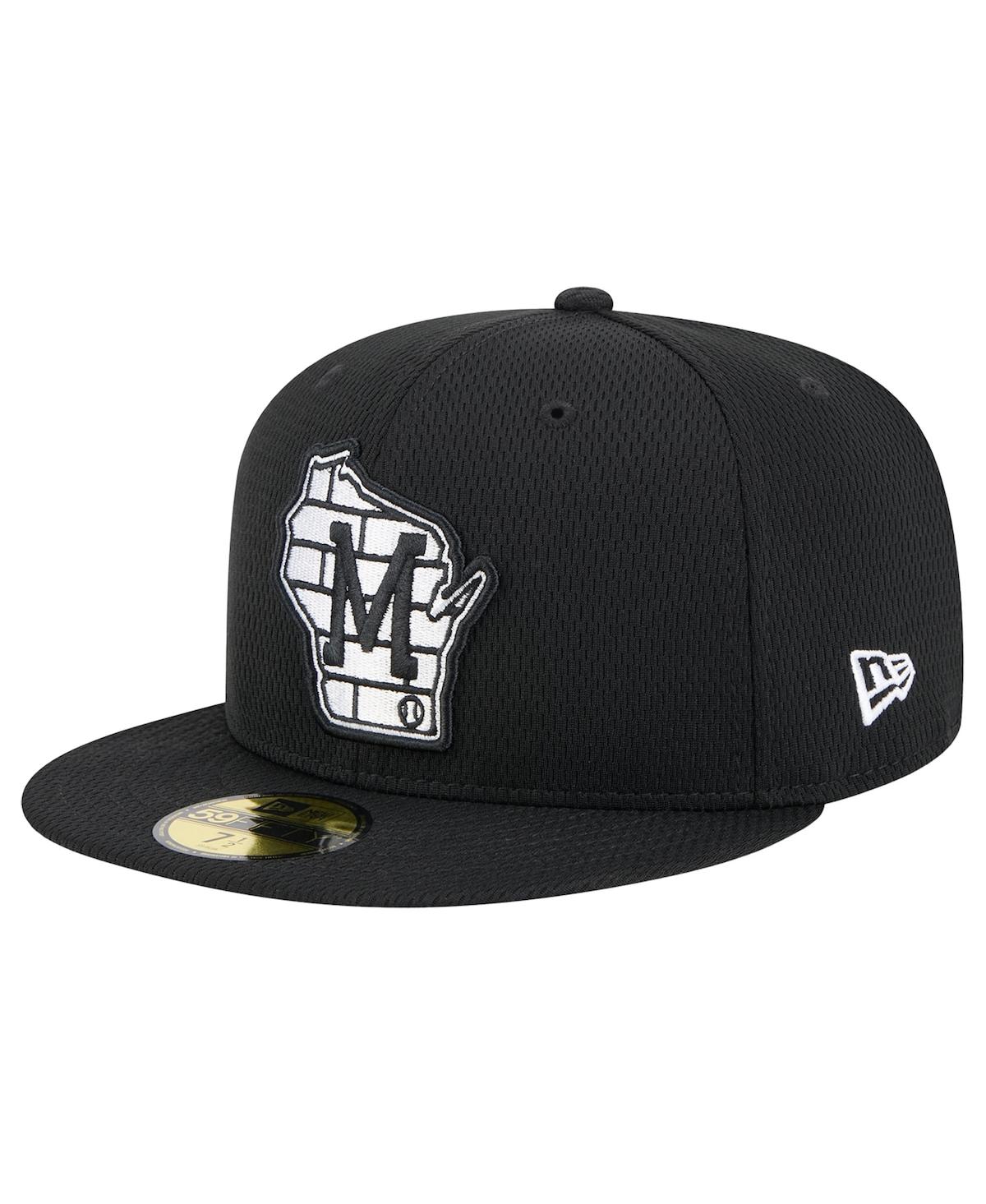 New Era Men's Black Milwaukee Brewers 2025 Clubhouse 59Fifty Fitted Hat - Black | Smart Closet