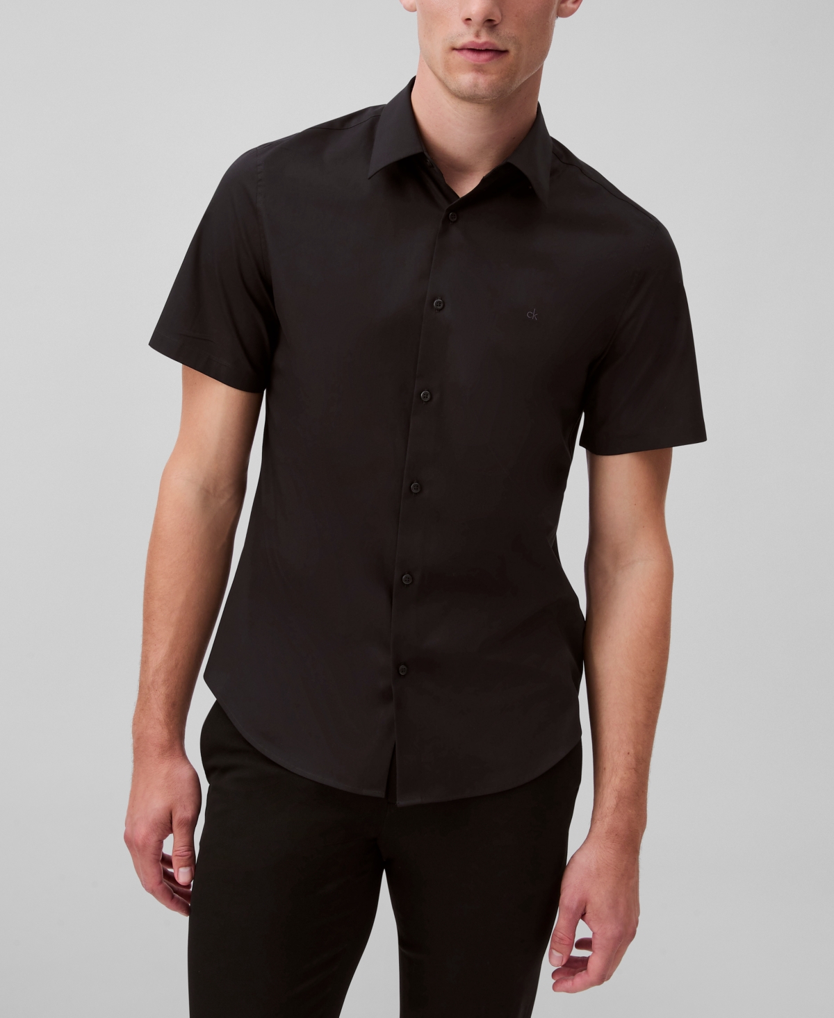 Click here for Calvin Klein Mens Slim Fit Short Sleeve Solid Stre... prices
