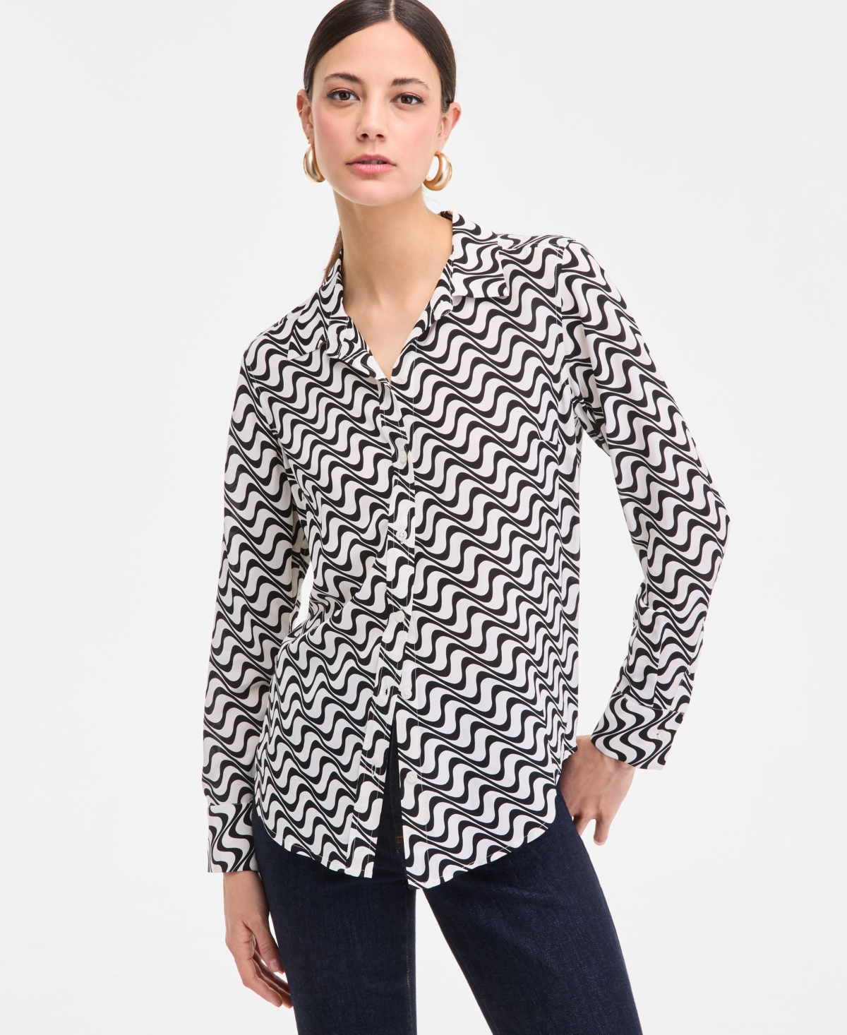 Click here for I.n.c. International Concepts Womens Printed Long-... prices
