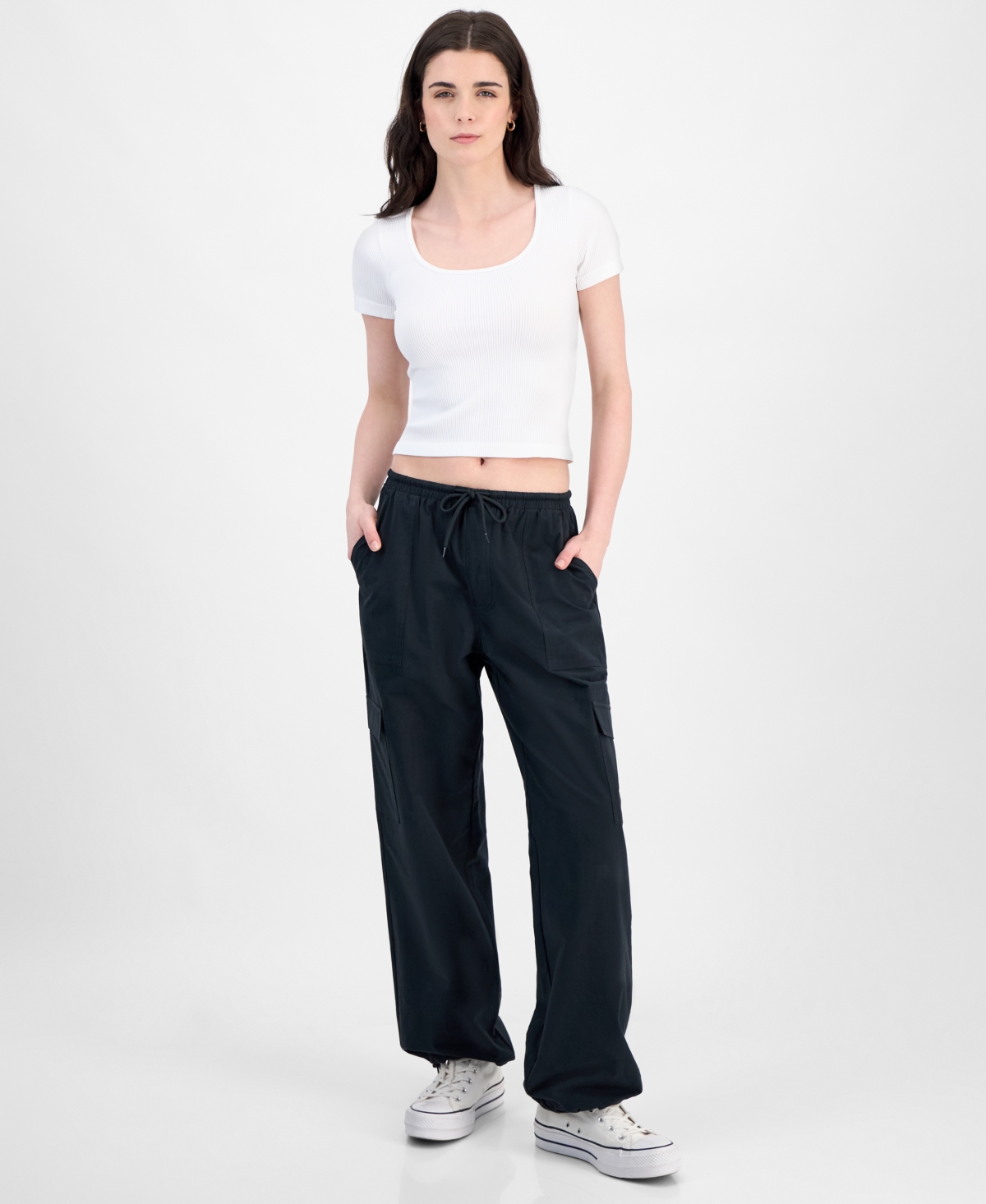 Click here for Tinseltown Juniors Drawstring Cargo Parachute Jean... prices