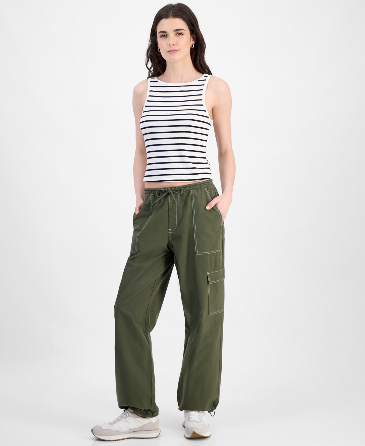 Click here for Tinseltown Juniors Drawstring Cargo Parachute Jean... prices