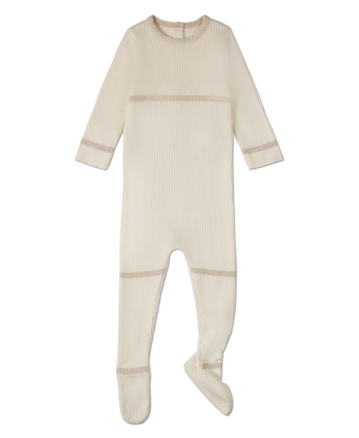 Click here for MeMoi Baby Boys Gold Lurex Trimmed Ribbed Footie -... prices