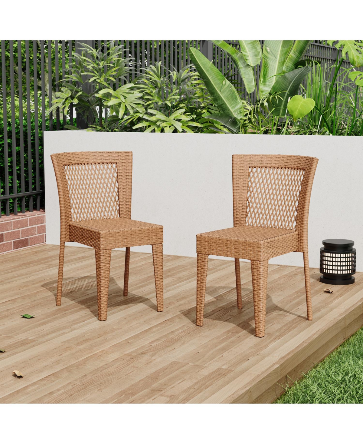 Click here for Streamdale Stackable Rattan Patio Chairs - Set of... prices