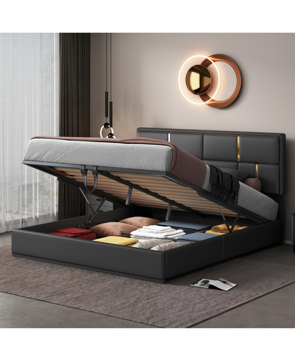 Click here for Streamdale Queen Size Upholstered Platform Bed wit... prices