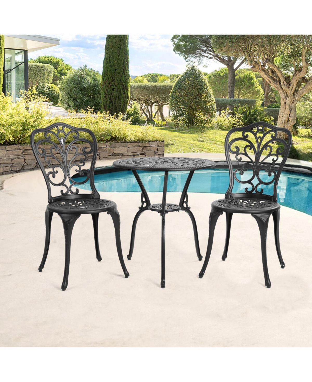 Click here for Streamdale 3-Piece Outdoor Patio Bistro Set - Blac... prices