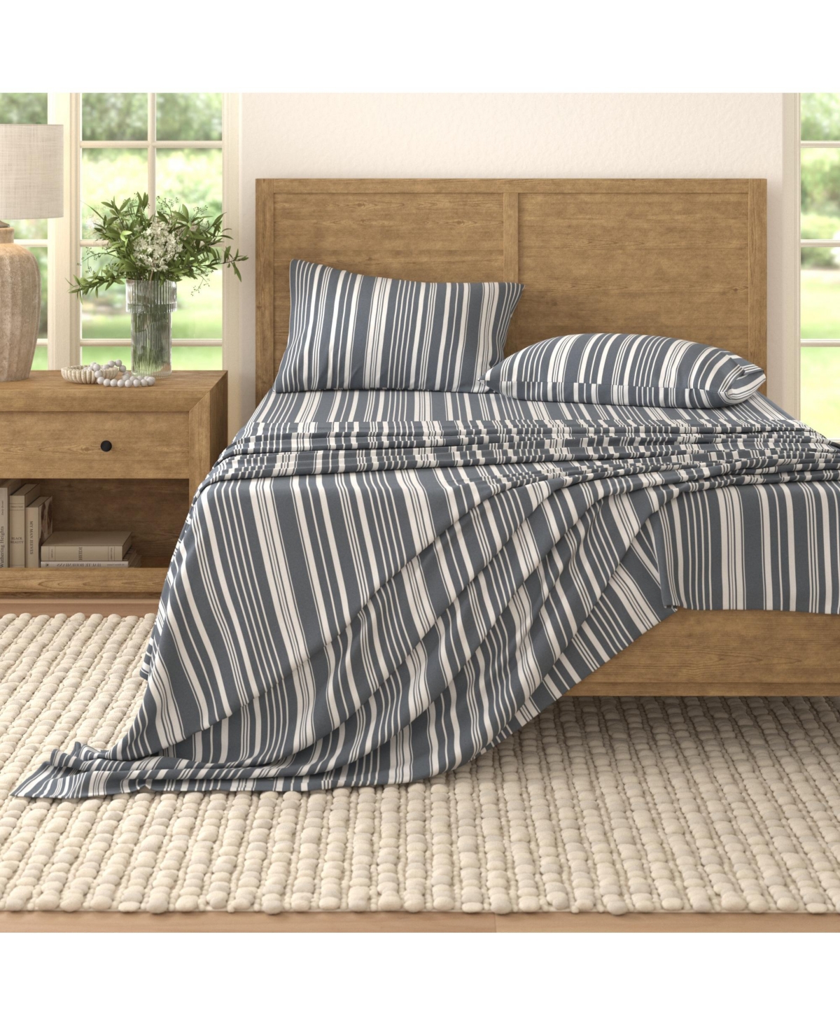 Click here for Linery & Co. Striped Brushed Microfiber Bed Sheet... prices