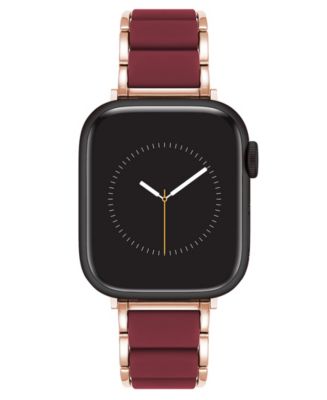 Anne Klein Women's Burgundy Rubberized Link with Rose Gold-Tone Alloy ...