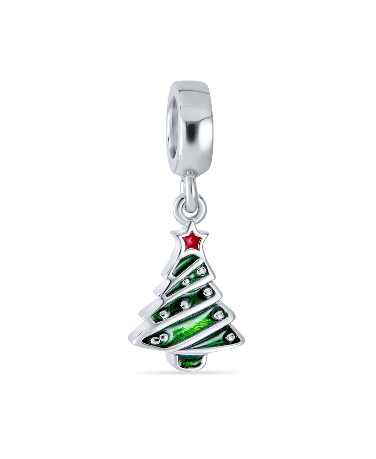 Click here for Bling Jewelry Christmas Tree Charm Bead with Red S... prices