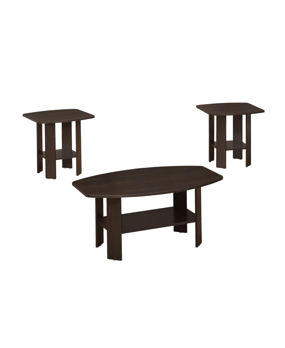 Click here for Set of 3 Wood Coffee Tables with Shelf – Fu... prices