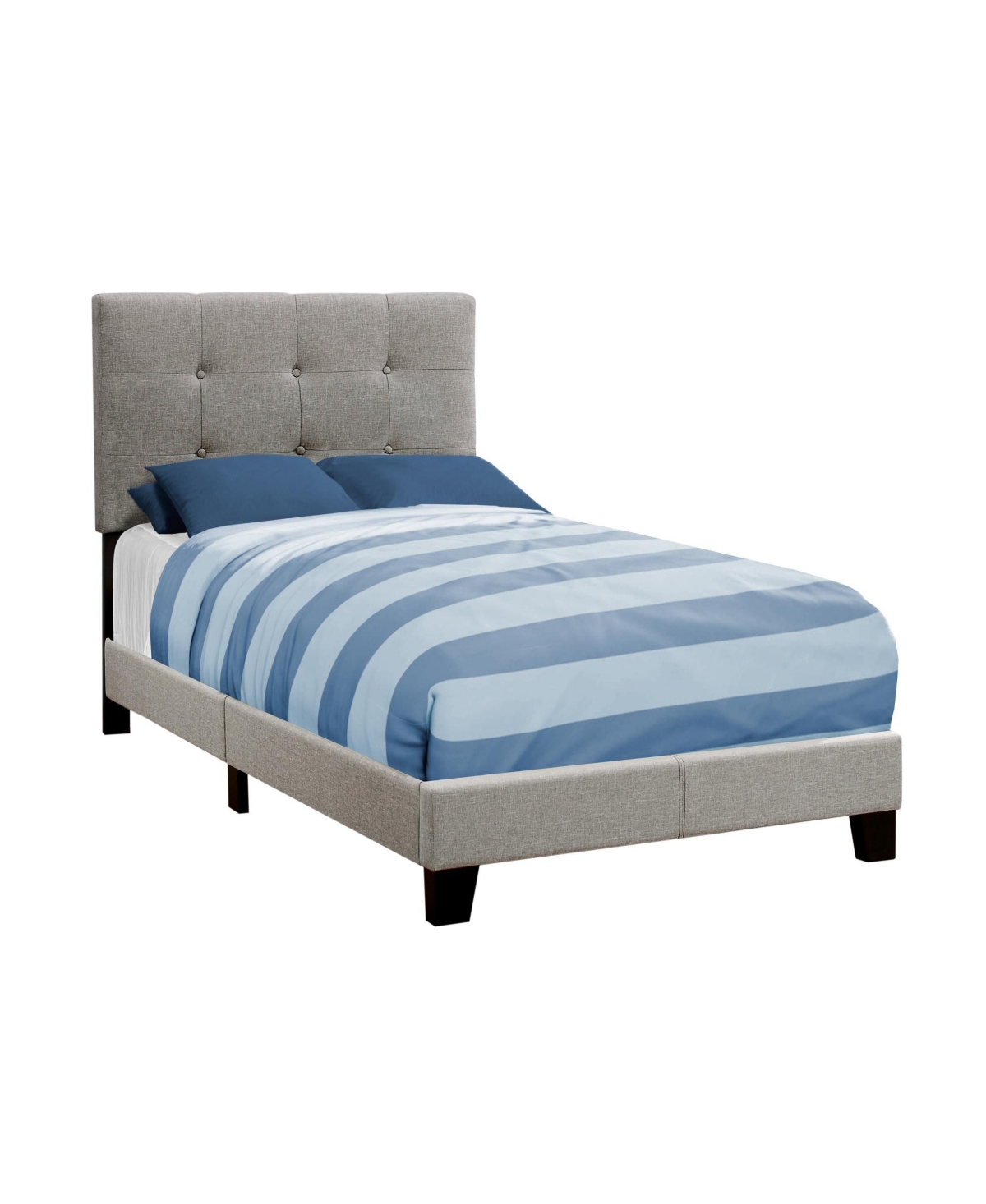 Click here for Stylish Tufted Linen Bed Frame with Nailhead Trim... prices