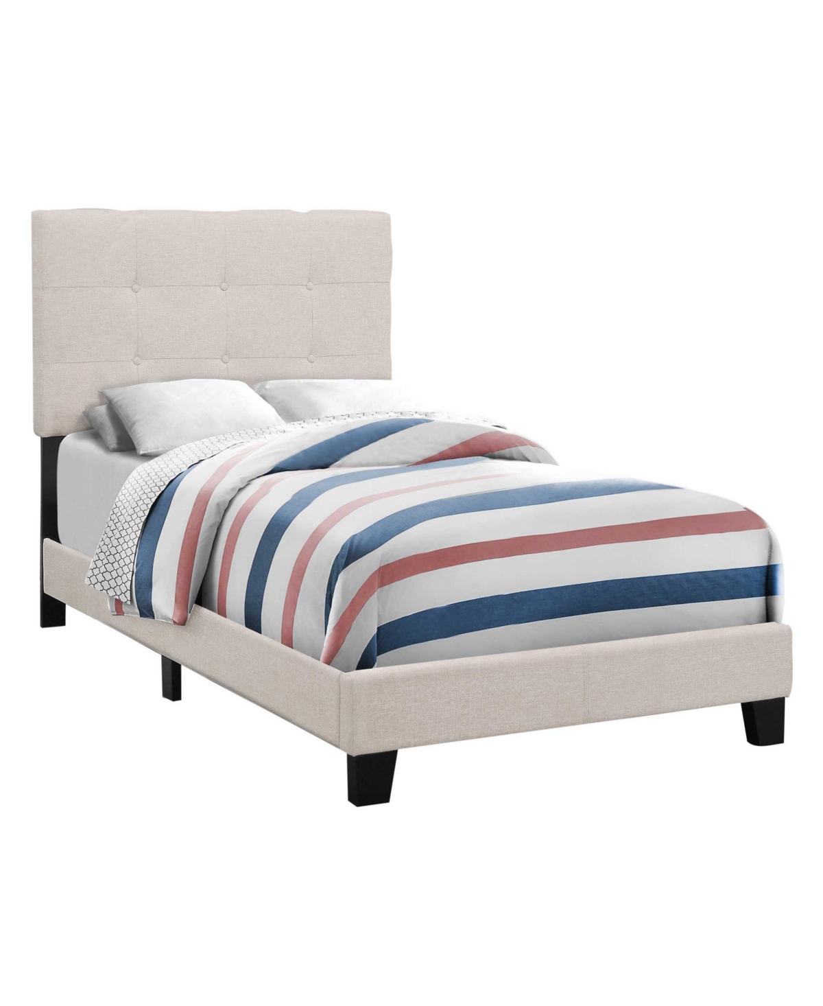 Click here for Stylish Tufted Linen Bed Frame with Nailhead Trim... prices
