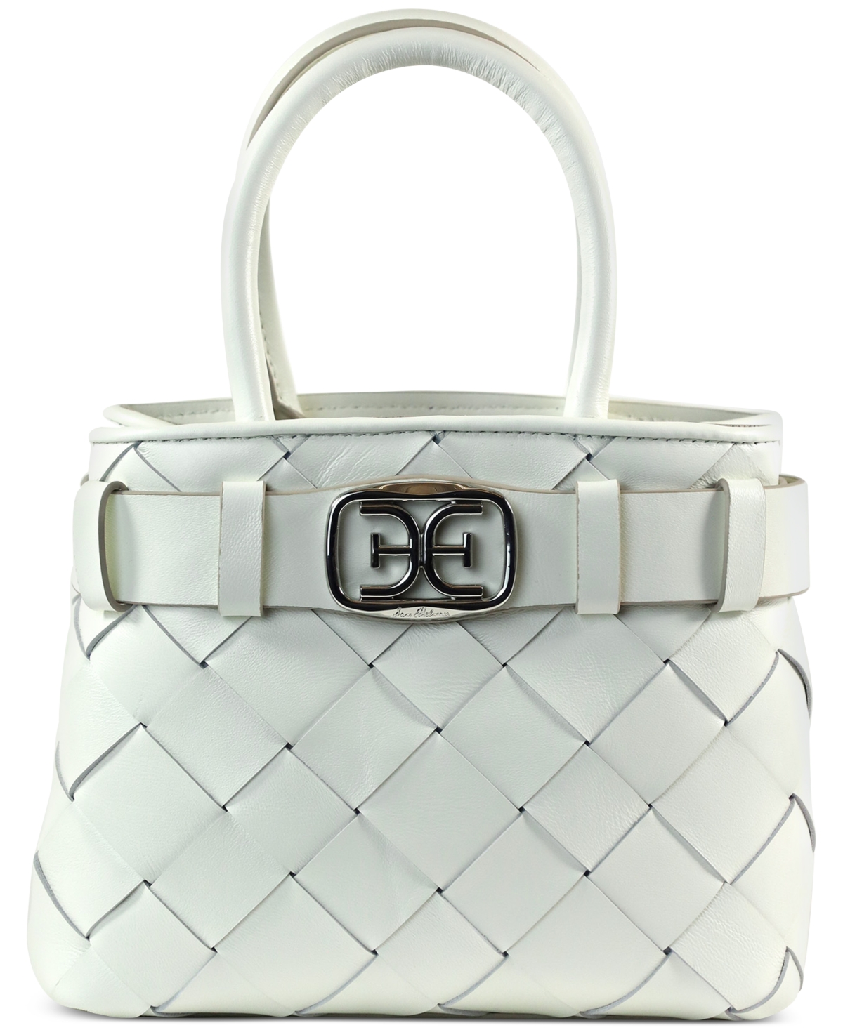 Click here for Sam Edelman Cleo Medium Woven Leather Tote - Eggsh... prices