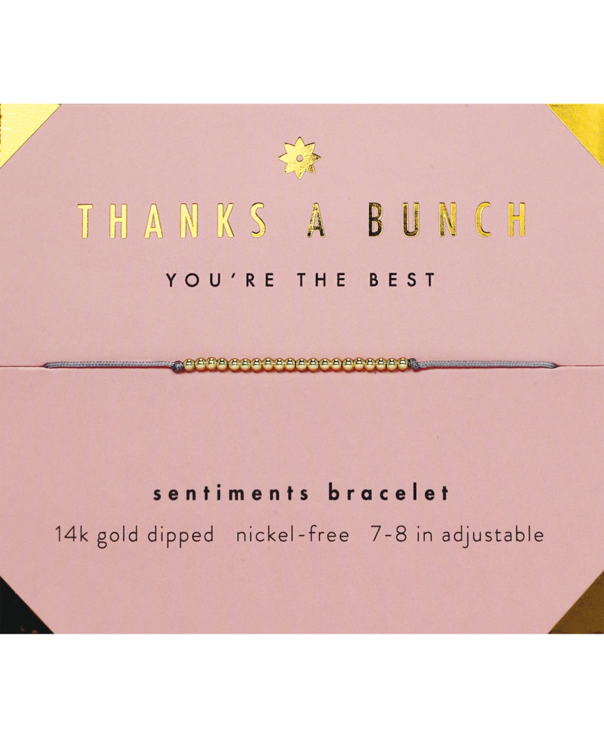 Click here for Lucky Feather Sentiments Bracelet - Gold - Thanks prices