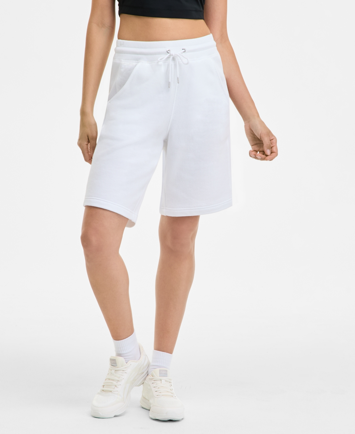 Click here for Id Ideology Womens Cotton-Blend Pull-On Bermuda Sh... prices
