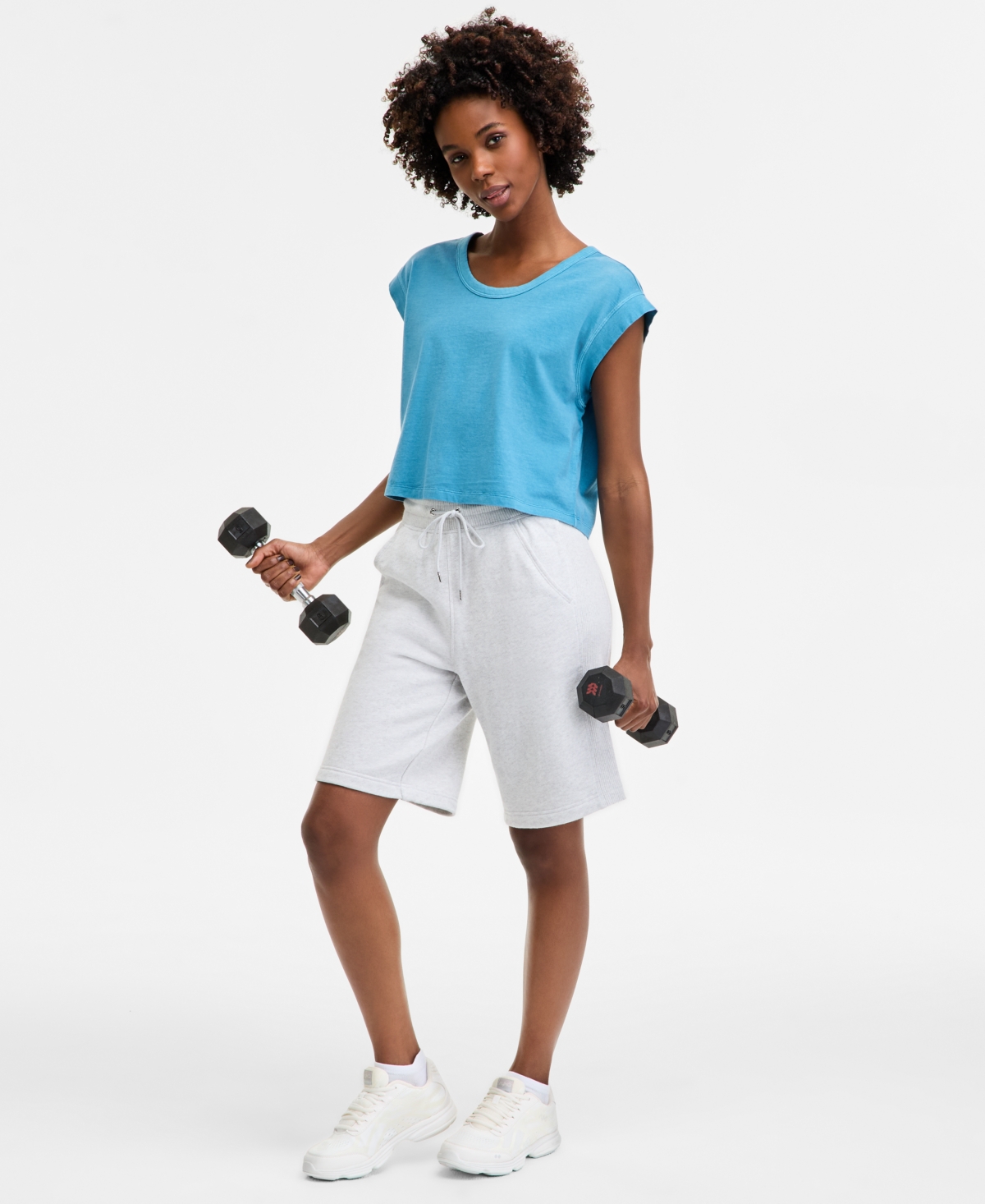 Click here for Id Ideology Womens Cotton-Blend Pull-On Bermuda Sh... prices