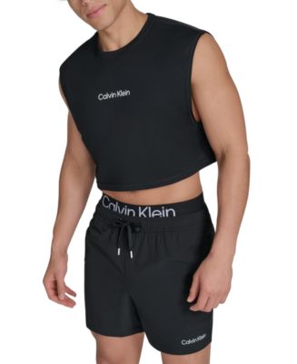 Calvin Klein Men's Cropped Logo Swim Tank Top - Macy's