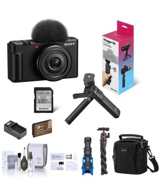 Sony ZV-1F Vlogging Camera, Black Bundle with ACCVC1 Vlogger Accessory ...