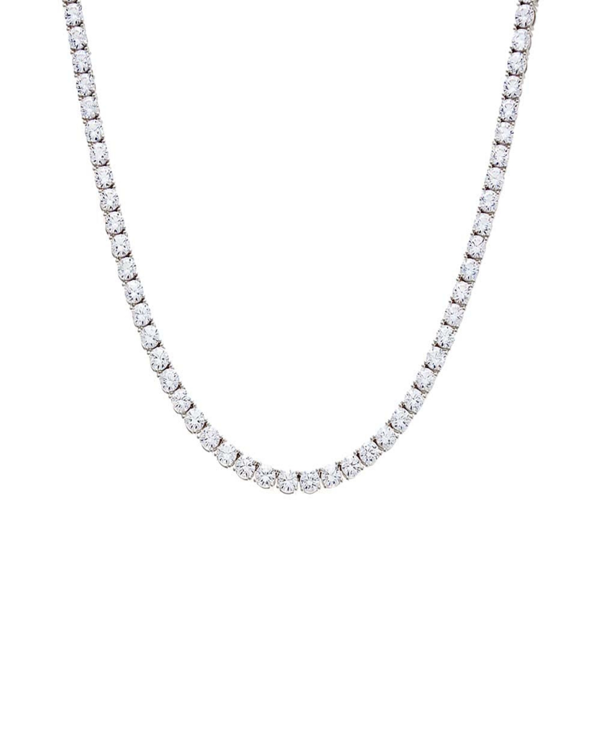 Click here for By Adina Eden Cubic Zirconia Tennis Necklace - Sil... prices