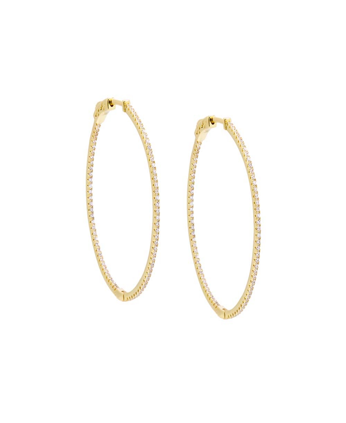 Click here for By Adina Eden Fancy Thin Cubic Zirconia Open Hoop... prices