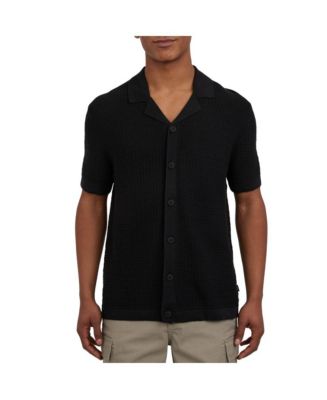 DKNY Men's Grid Sweater Camp Shirt - Macy's
