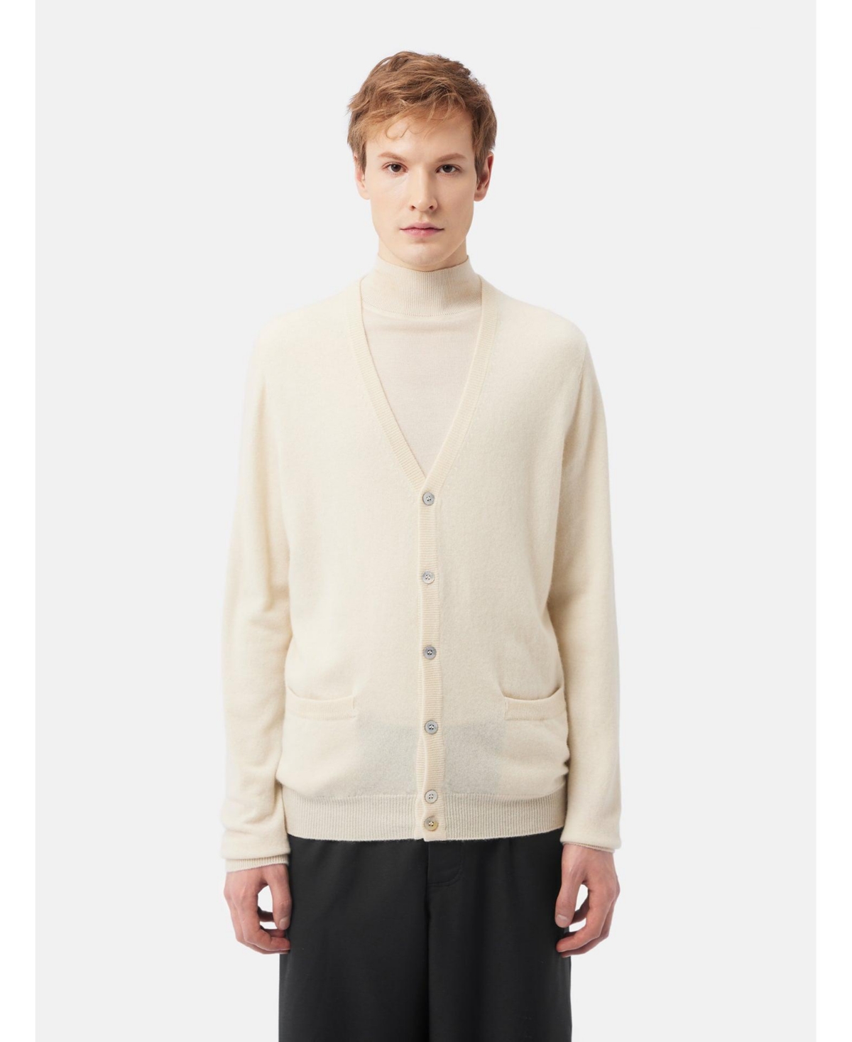 Click here for Gobi Cashmere Mens V Neck Button Cardigan - Neutra... prices