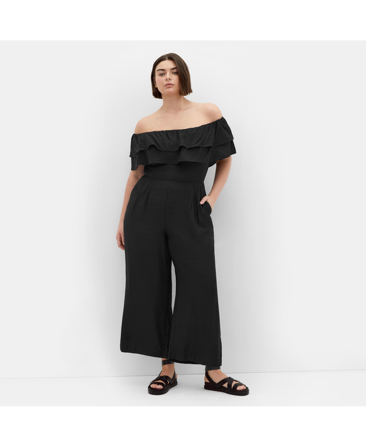 Click here for City Chic Plus Size Poppy Jumpsuit - Black prices