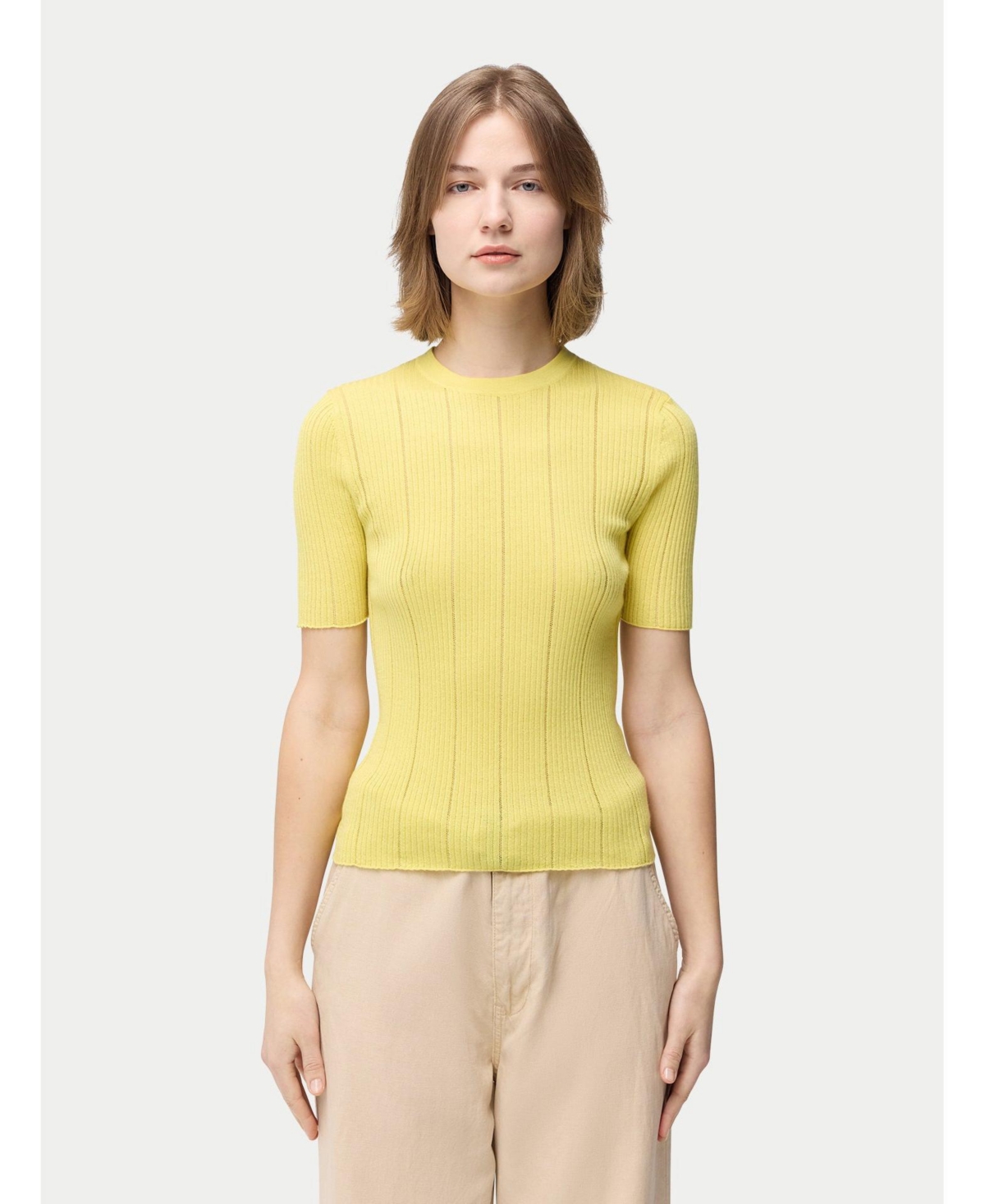 Click here for Gobi Cashmere Womens Ajour-Knit Cashmere Silk Top... prices