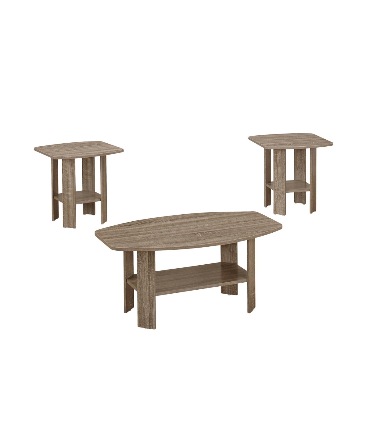 Click here for Set of 3 Wood Coffee Tables with Shelf – Fu... prices