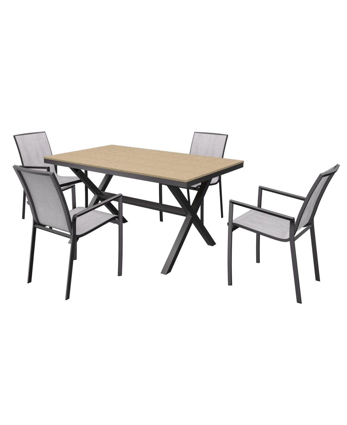 Click here for 5-Piece Aluminum Frame Outdoor Dining Set with Fau... prices
