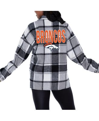 Gameday Couture Women's Gray Denver Broncos Field Side Fun Plaid Button ...