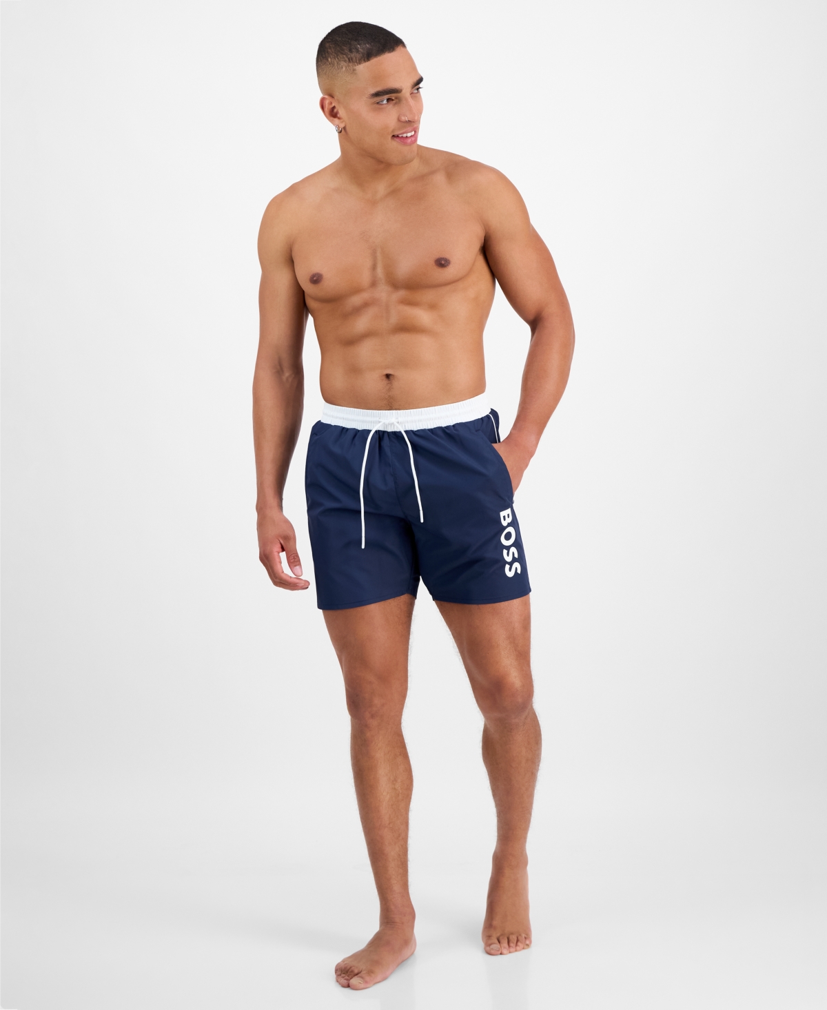 Click here for Boss by Hugo Boss Mens Logo 6 Swim Trunks  Created... prices