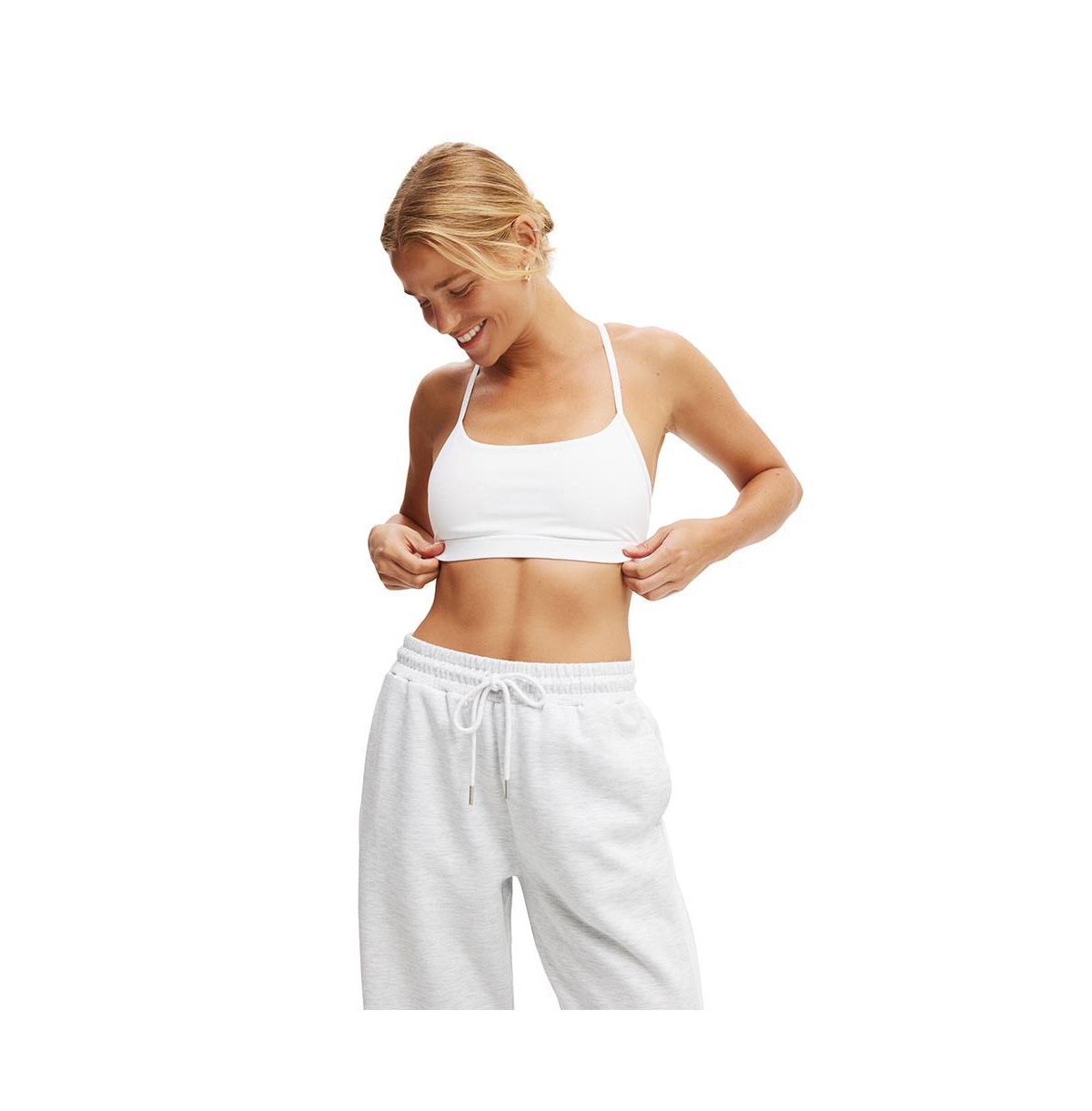 Click here for Cotton On Womens Active 365 Keyhole Crop - White prices